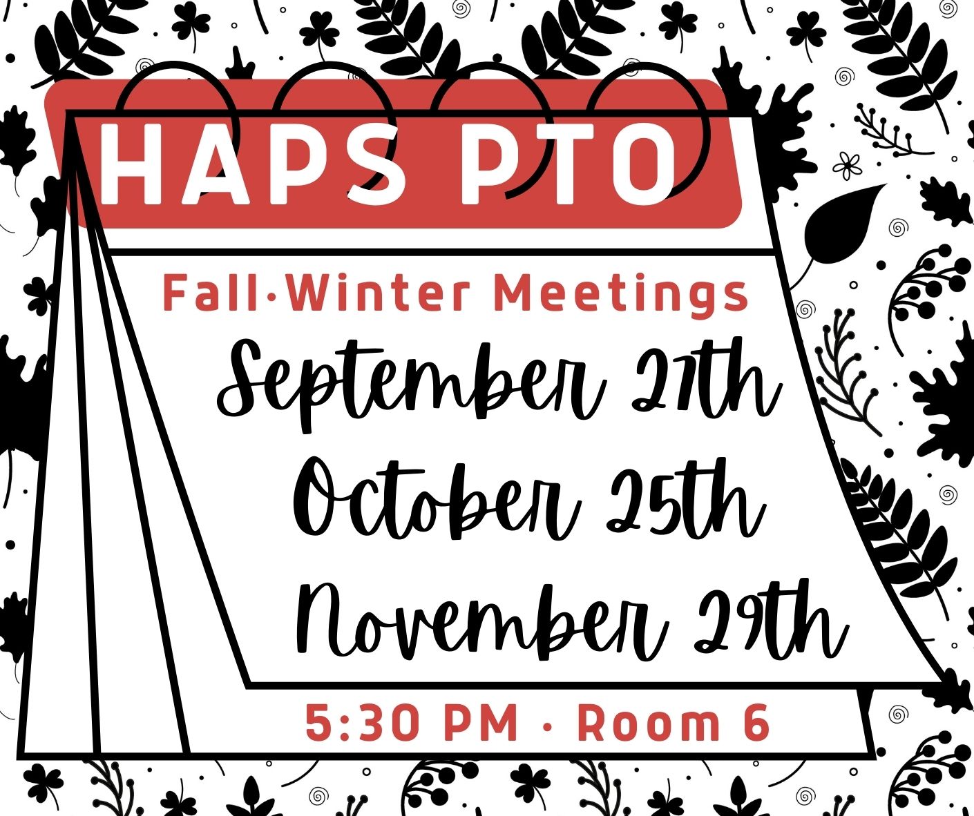 HAPS Announces PTO Meetings – Hope Prescott