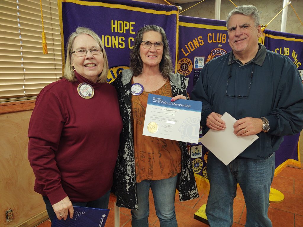 Celia Montgomery Inducted Into Hope Lions Club – Hope Prescott