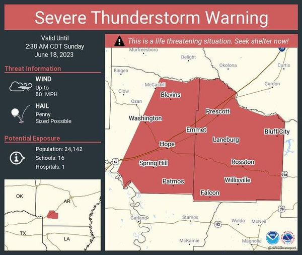 Parade of storms across southwest Arkansas – Hope Prescott